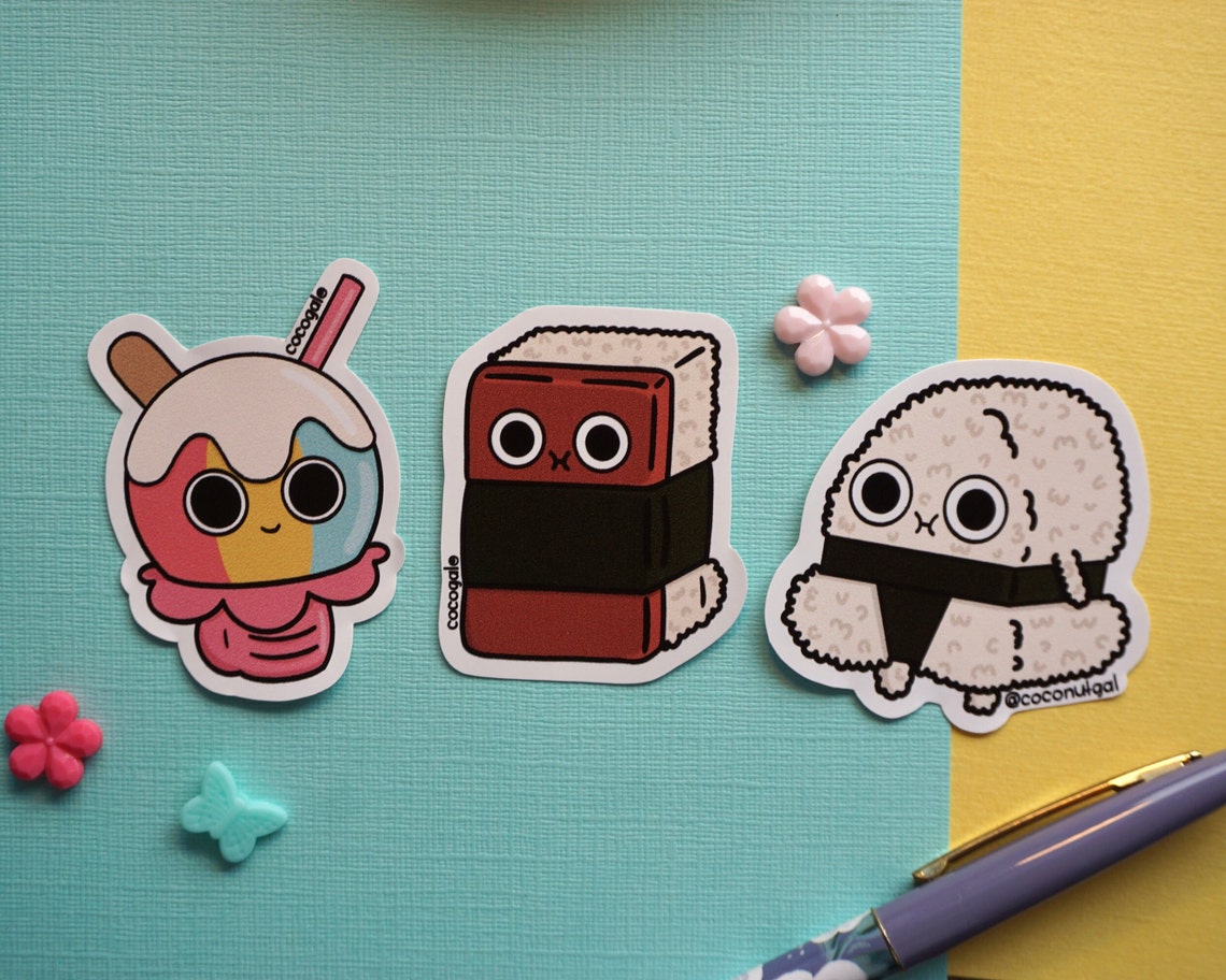 Hawaii Food Sticker Pack - Etsy