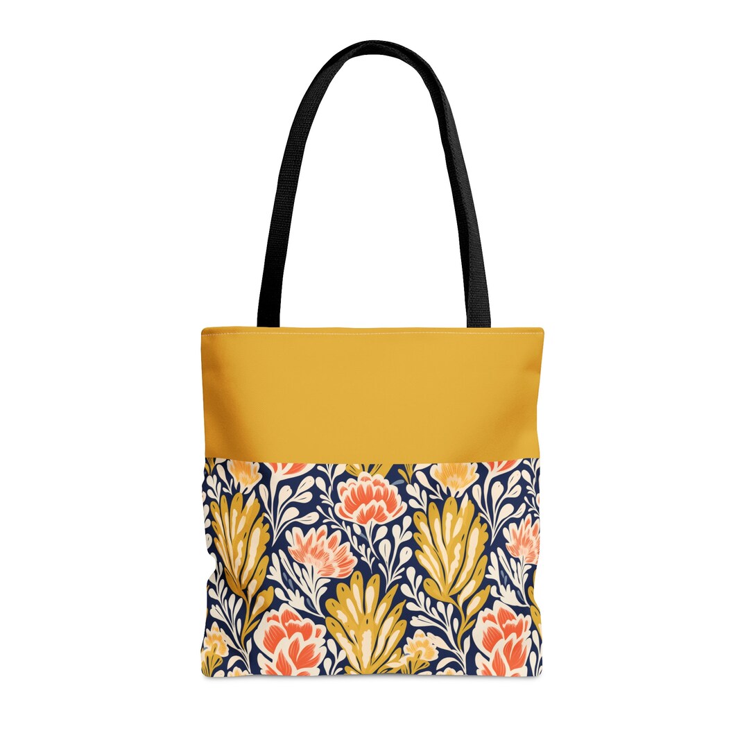 Bright Floral Patterned Tote Bag Reusable Canvas Bag Eco-friendly ...