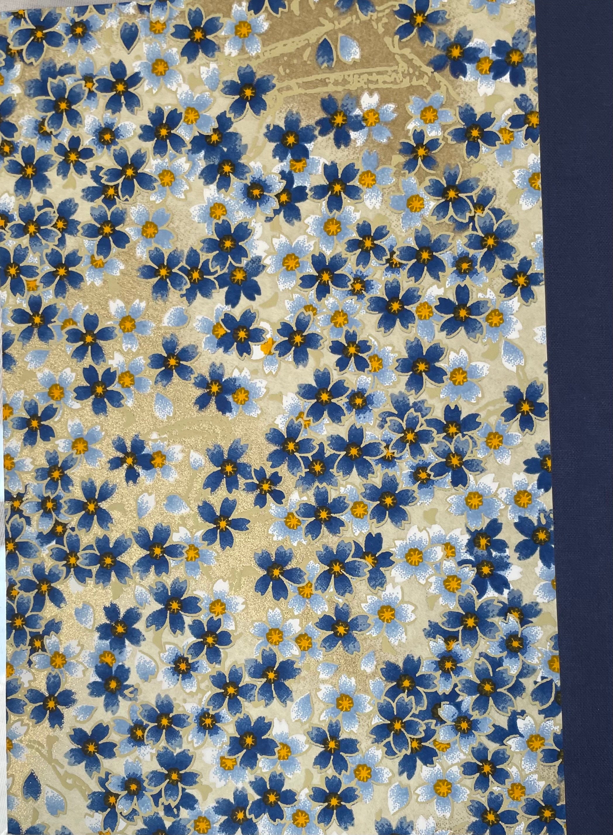 Navy Blue Cherry Blossom Yuzen Washi Paper Journal - Etsy