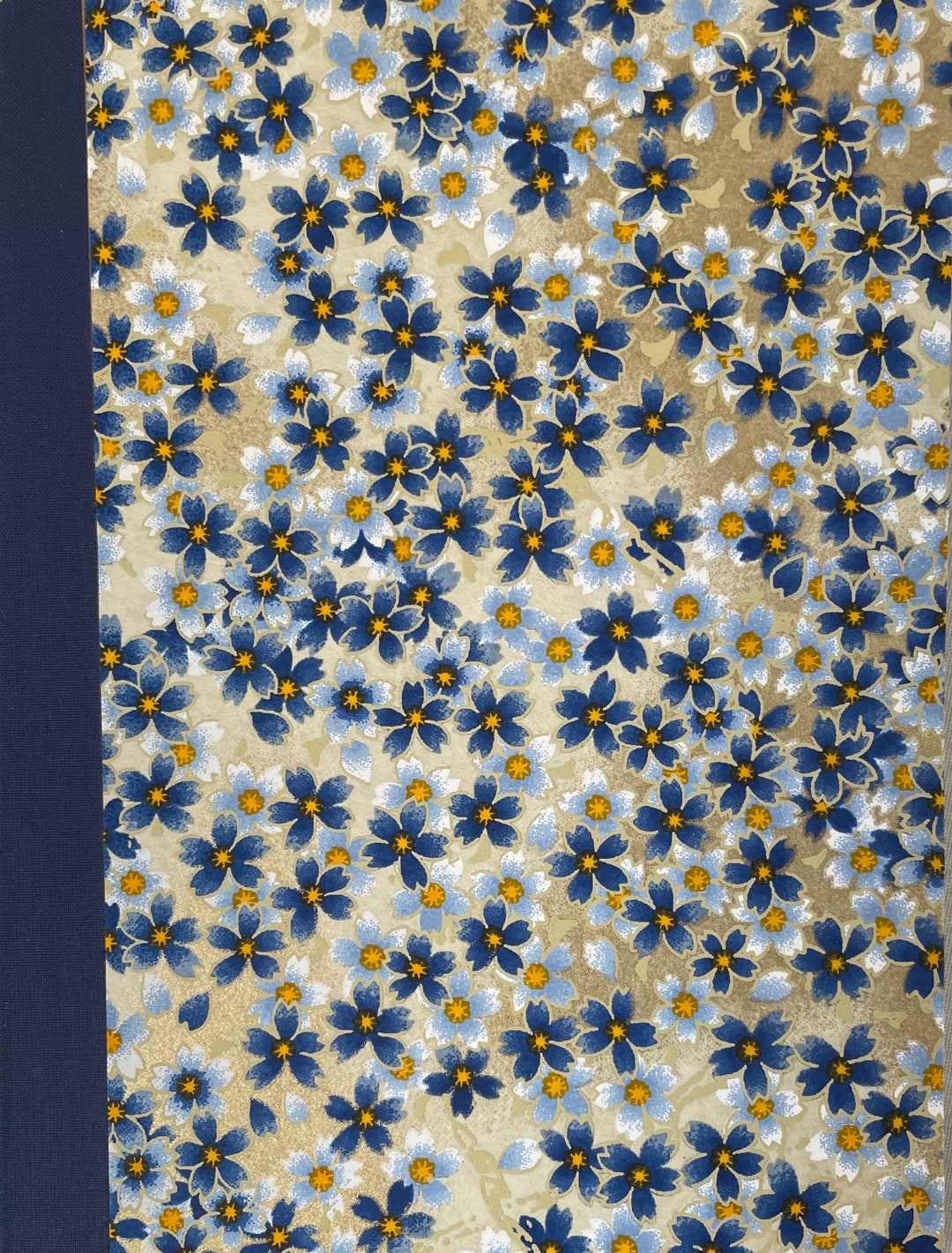 Navy Blue Cherry Blossom Yuzen Washi Paper Journal - Etsy