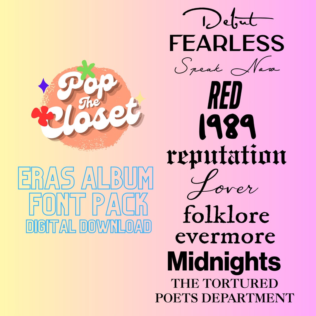 Taylor, TS Eras Album Font Bundle, All 11 Eras - Etsy Australia