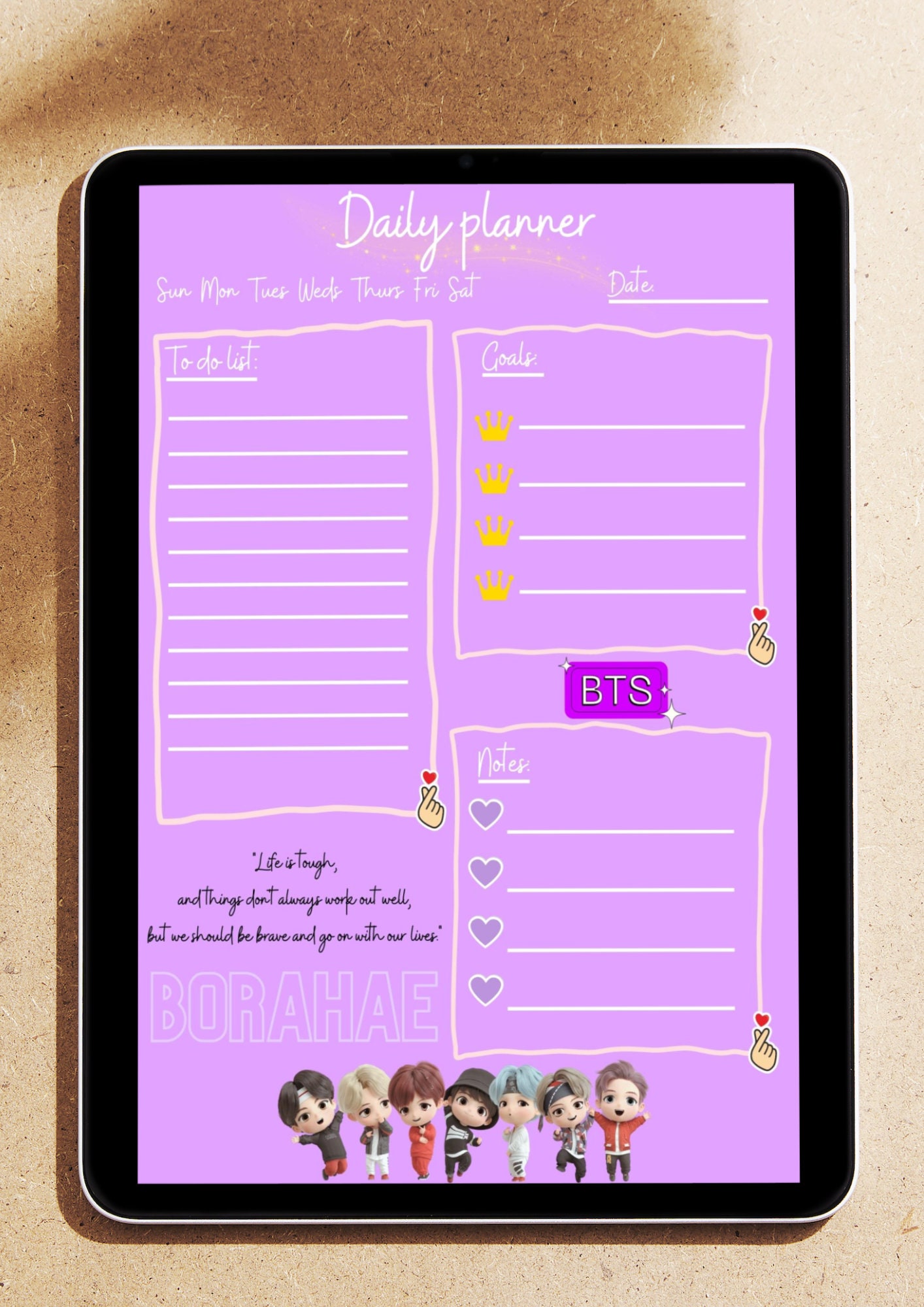 BTS Planner, Bt21 Planner, Daily Planner, Planners, Printable Planner ...