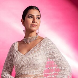 Buy White Soft Net Rainbow Sequence Embroidered Work Saree, Saree for ...