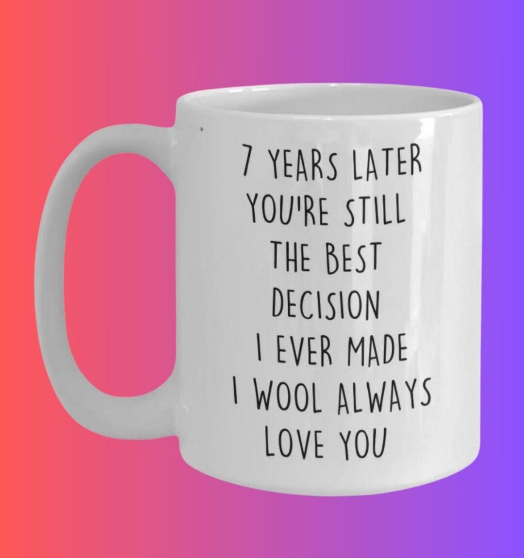 7th Anniversary Mug, 7th Anniversary Gift for Her, 7 Year Anniversary ...