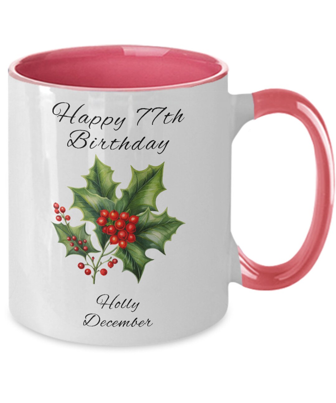 77th Birthday Mug, 77th Birth Month Flower, Birth Month Flower Gift ...