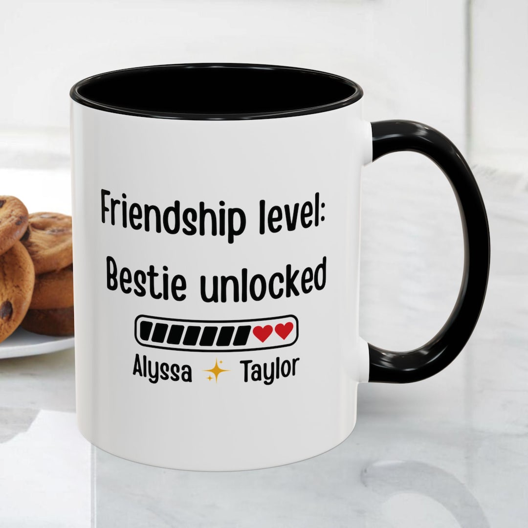 Personalized Bestie Mug: Gamer Friendship Level Coffee Cup - Etsy