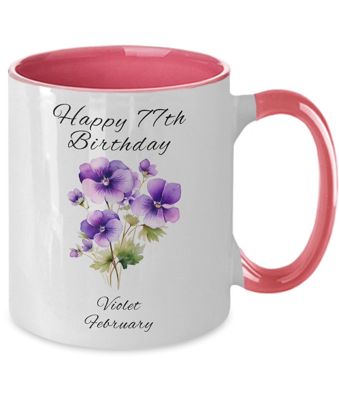 77th Birthday Mug, 77th Birth Month Flower, Birth Month Flower Gift ...