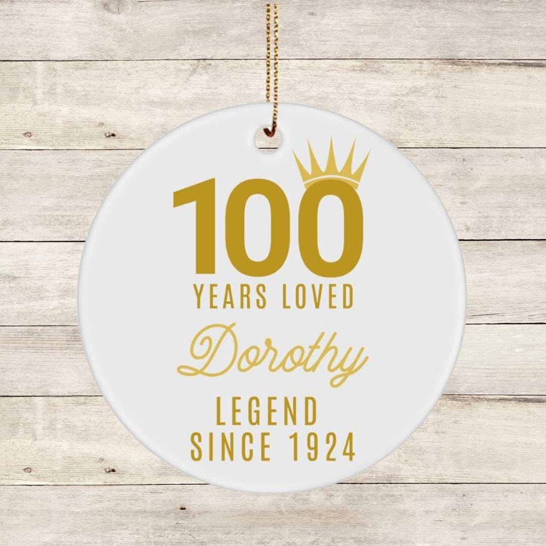 Personalised 100th Birthday Gift, 100th Gifts, 100th Birthday Ornament ...