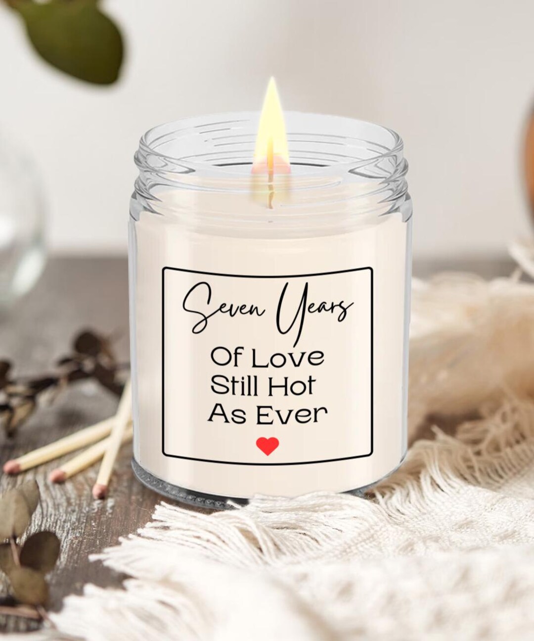 7th Anniversary Candle, 7th Anniversary Gift for Wife, Husband, Couple ...