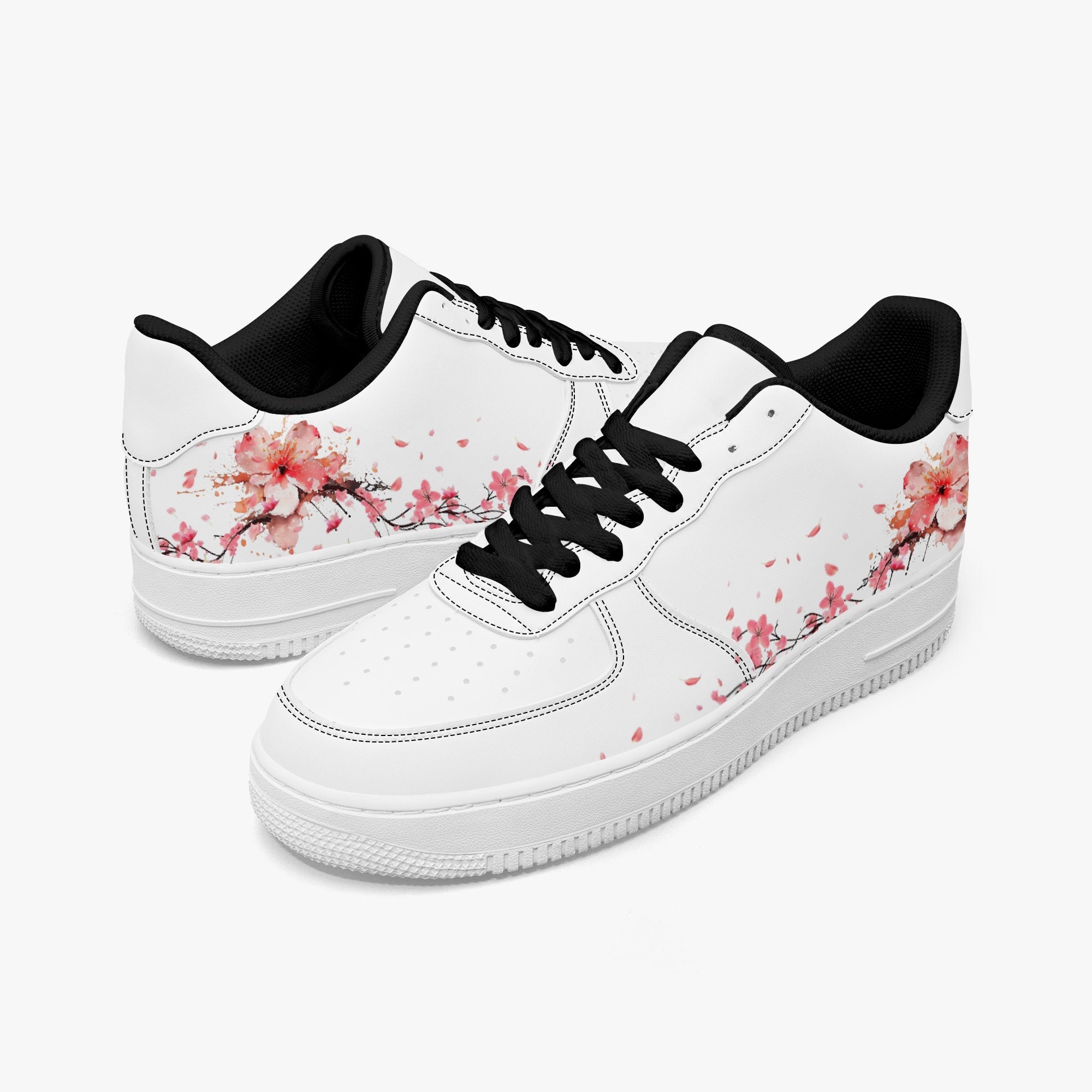 Air Force Custom Shoes Cherry Blossom Pink Flower Floral Sneakers White ...