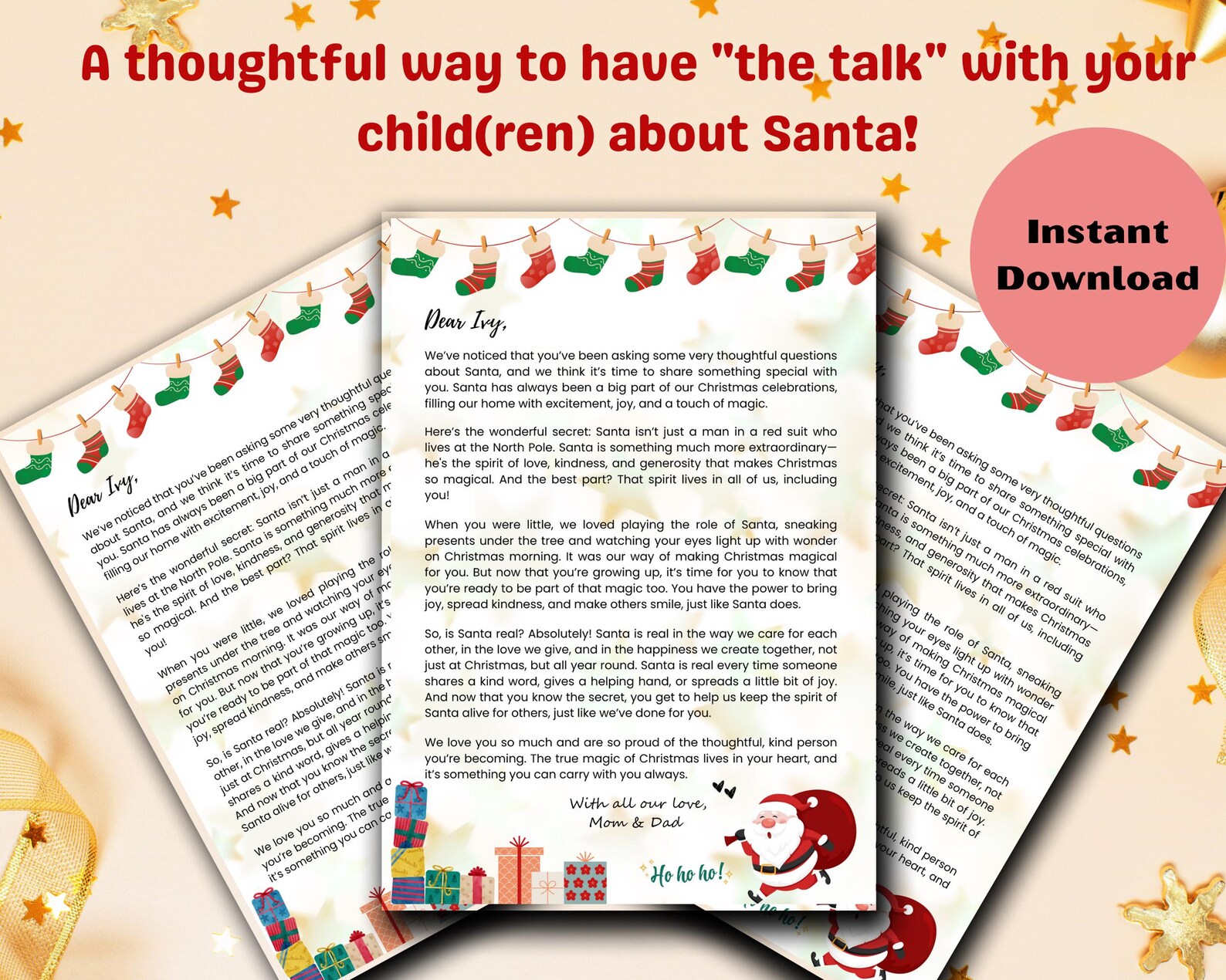 Editable 'is Santa Real' Letter: Christmas Explanation for Child (PDF ...