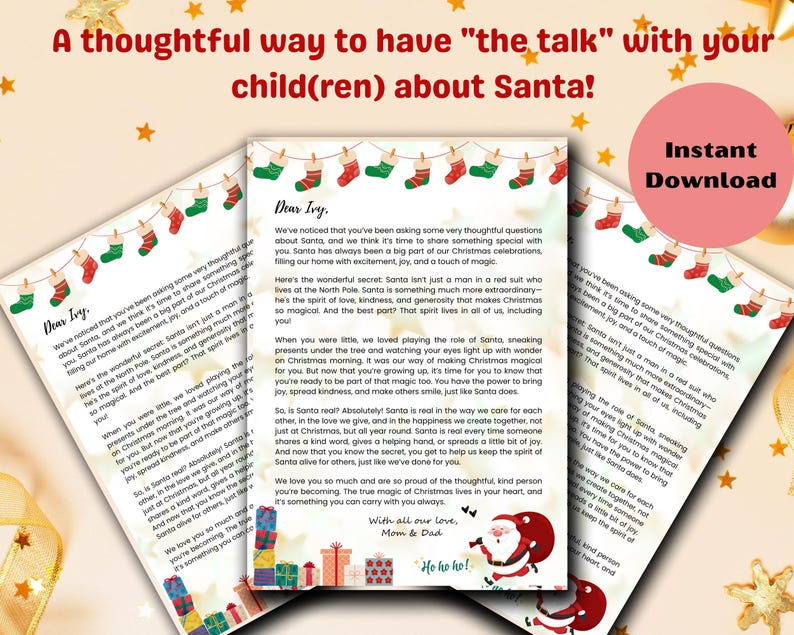 Editable is Santa Real Letter Explaining Santa to Your Child Santa ...