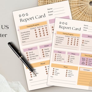 Dog Report Card, Pet Report Card, Pet Sitter, Dog Walking Report Forms ...