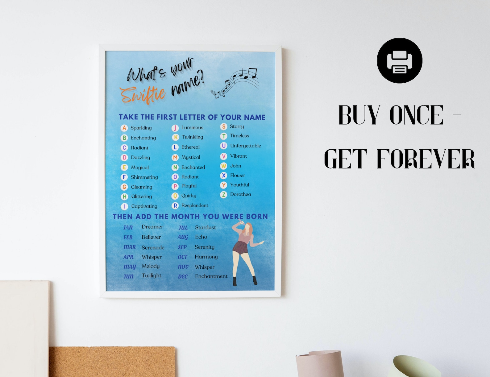 What's Your Swiftie Name Poster, Swiftie Party Games, Taylor Party Game ...