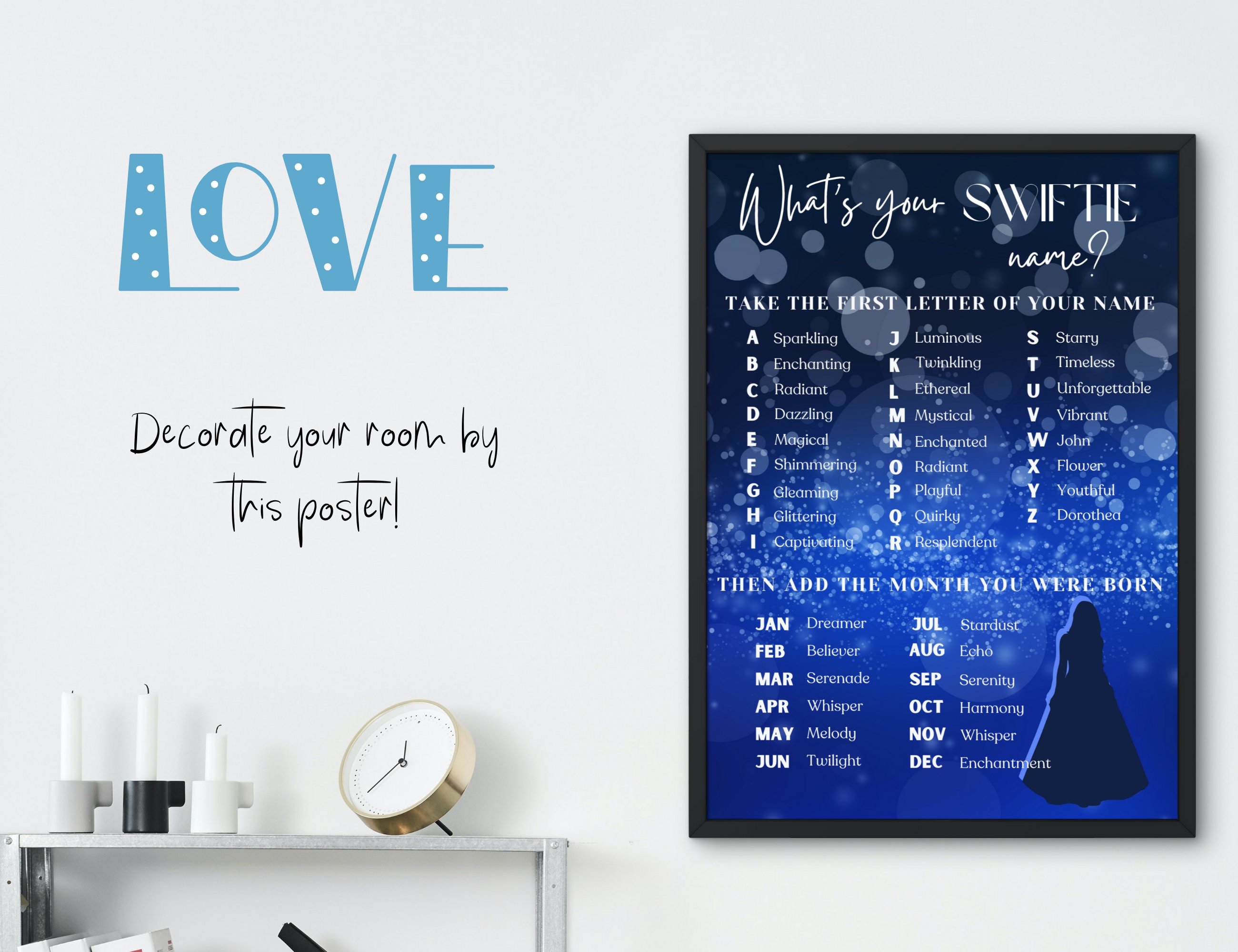 What's Your Swiftie Name Poster, Swiftie Party Games, Taylor Party Game ...