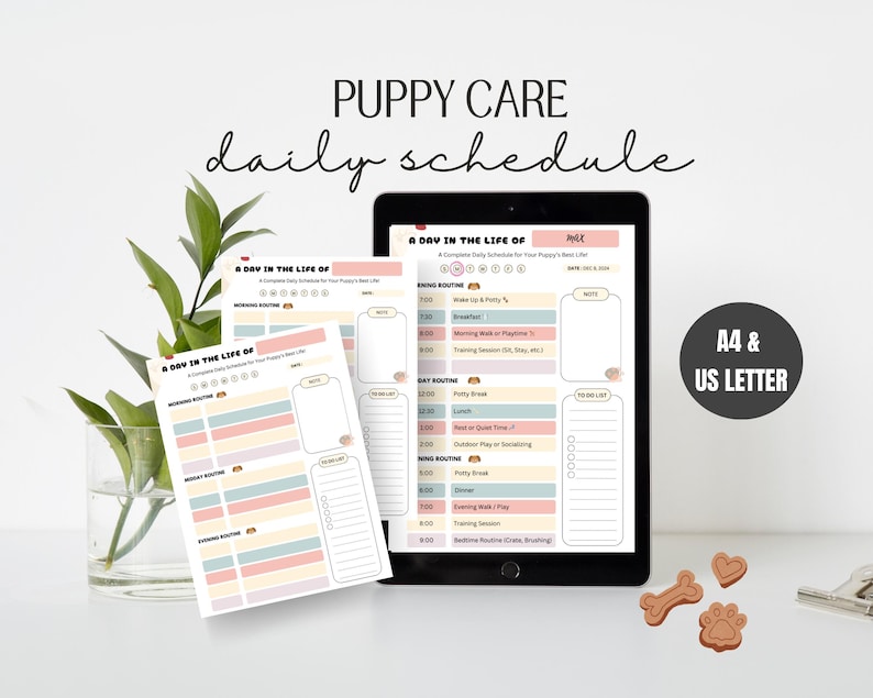 Editable Daily Puppy Schedule Daily Dog Routine Puppy Planner Puppy ...