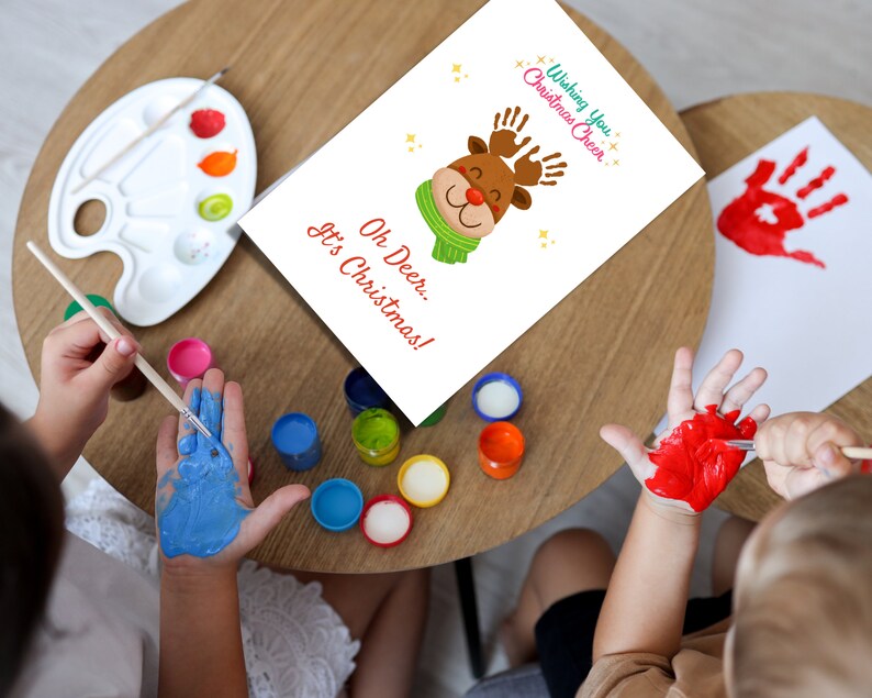 Oh Deer Handprint Crafts Printable Footprint Art Daycare - Etsy