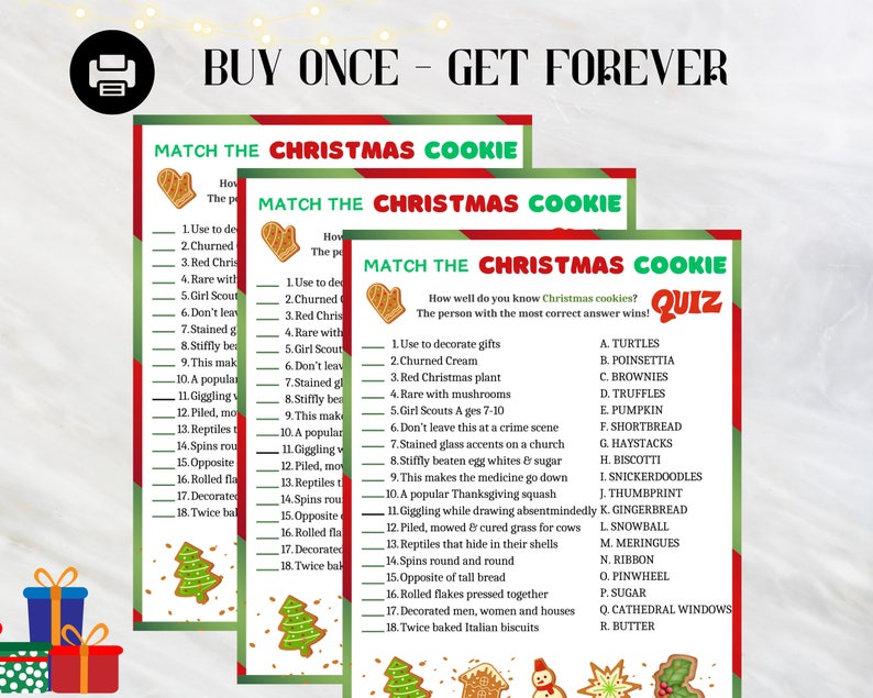 Christmas Cookie Game, Xmas Cookie Game, Christmas Family Game ...