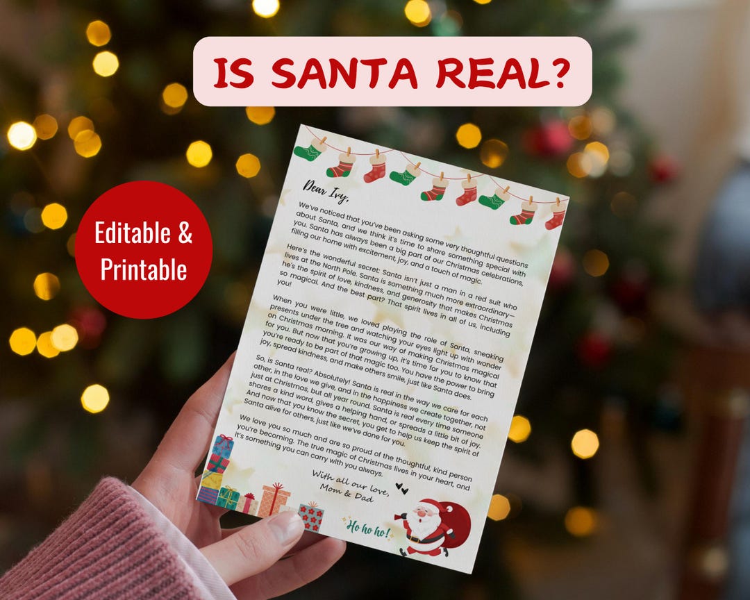 Editable is Santa Real Letter Explaining Santa to Your Child Santa ...