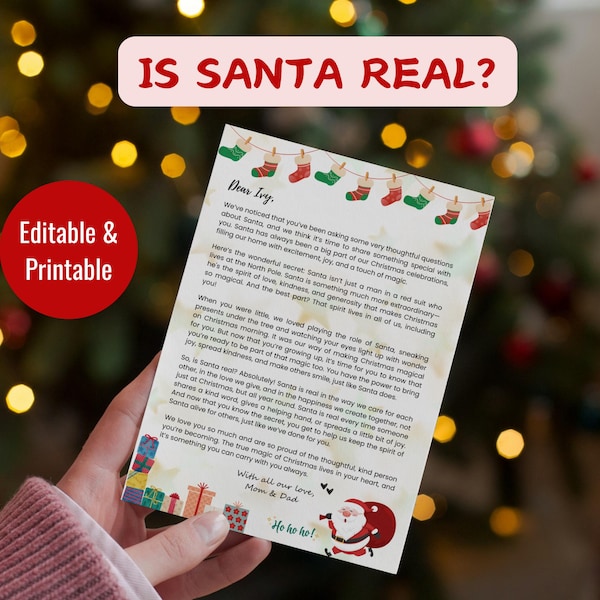 Letter Explaining Santa is Not Real - Etsy