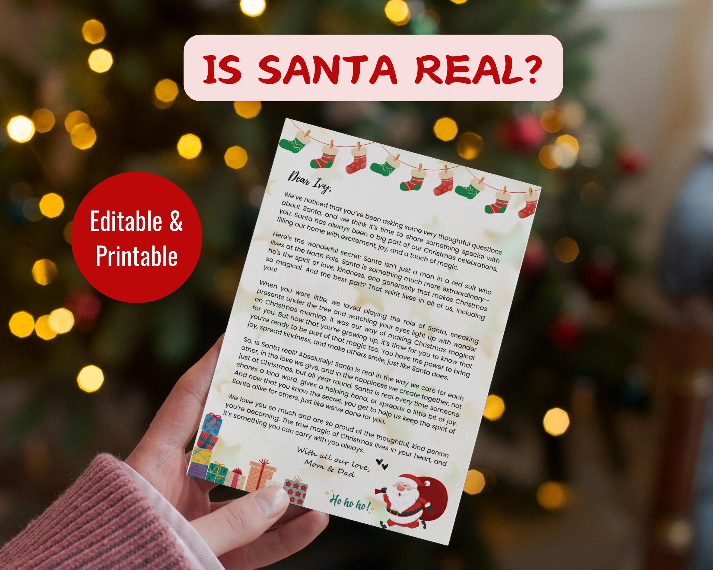 Editable is Santa Real Letter Explaining Santa to Your Child Santa ...