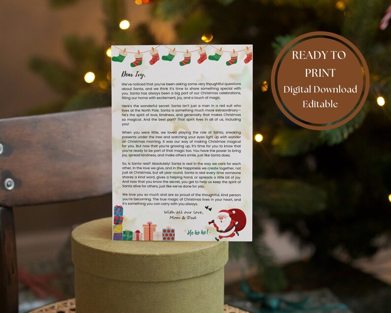 Editable 'is Santa Real' Letter: Christmas Explanation for Child (PDF ...