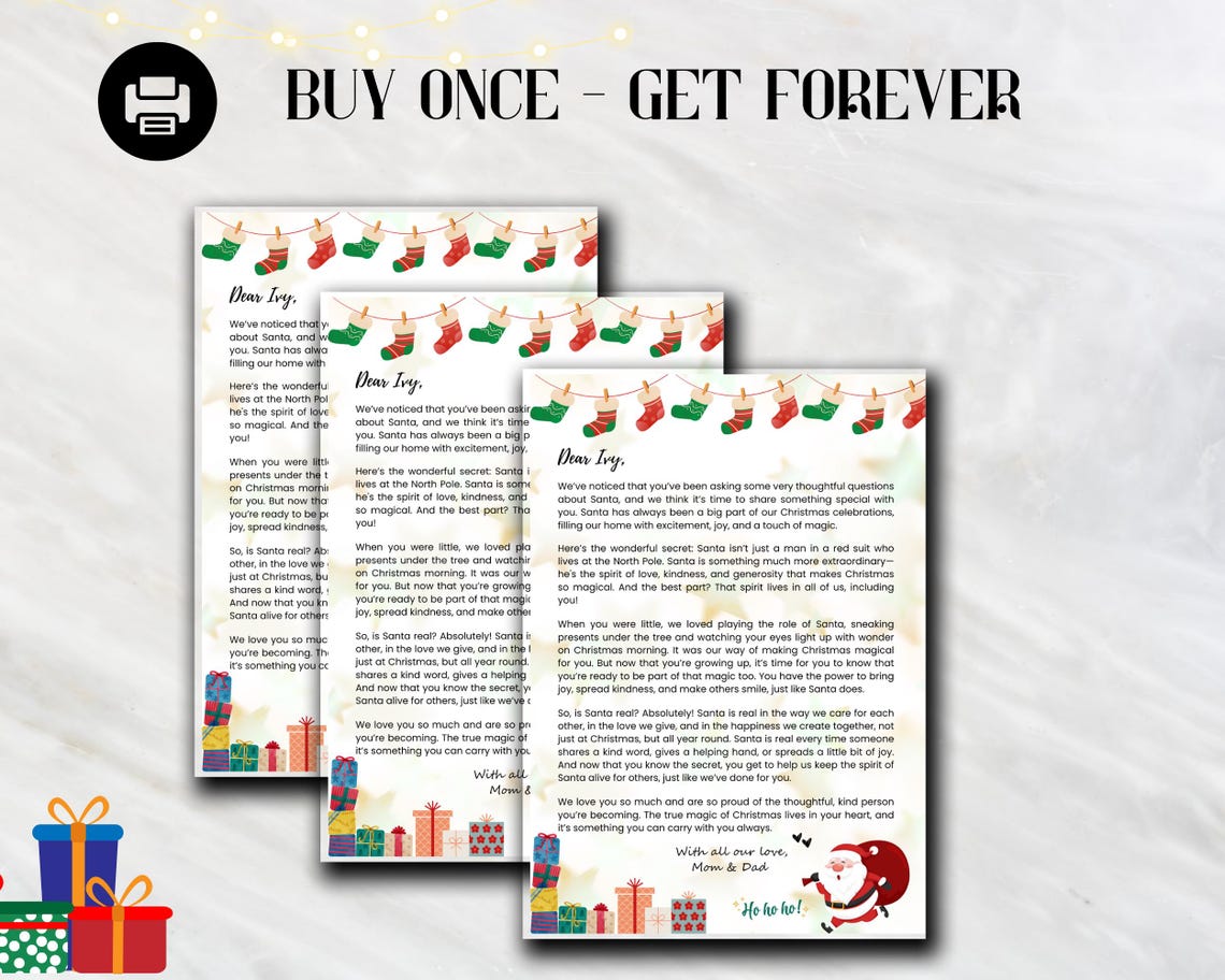 Editable is Santa Real Letter Explaining Santa to Your Child Santa ...