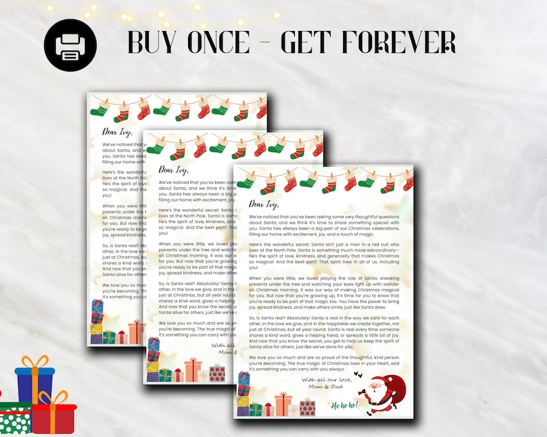 Editable is Santa Real Letter Explaining Santa to Your Child Santa ...