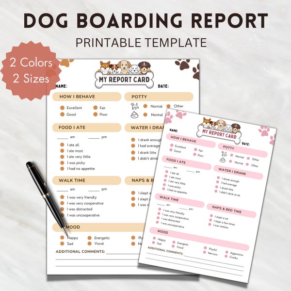 Dog Report Card - Etsy
