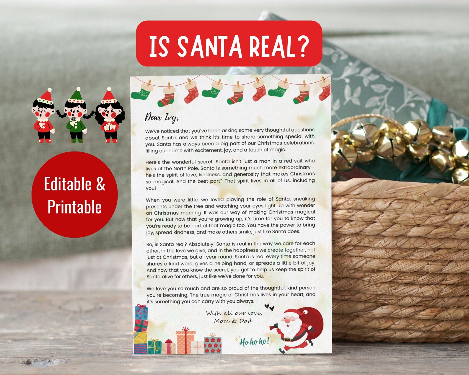 Editable 'is Santa Real' Letter: Christmas Explanation for Child (PDF ...