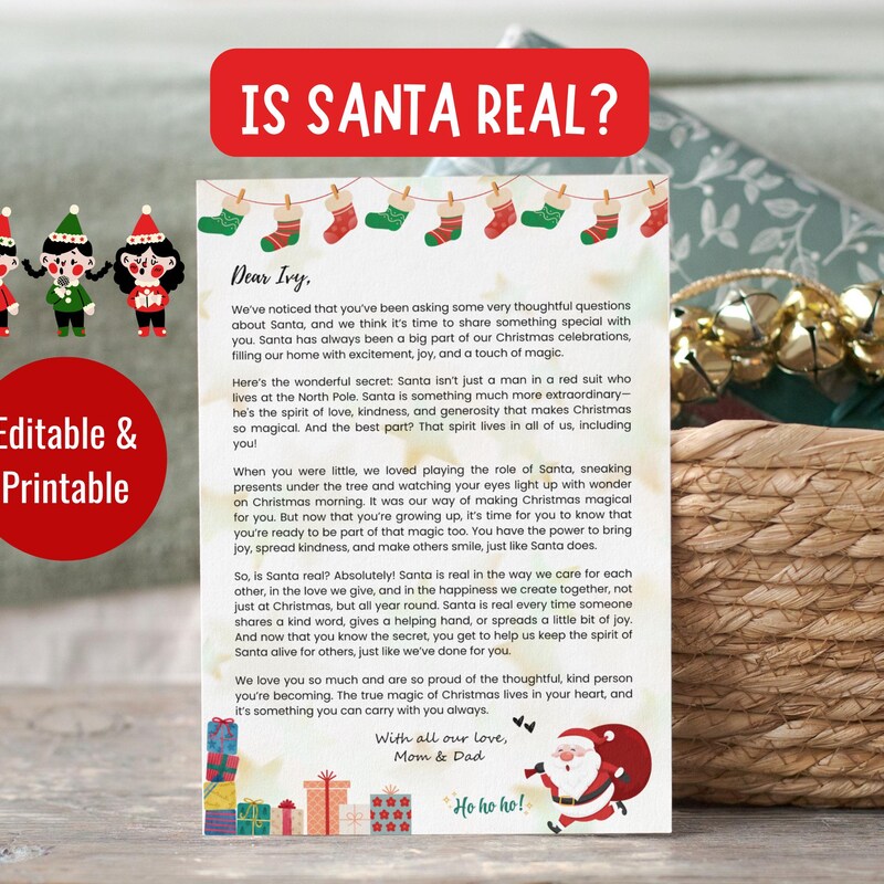 Letter Explaining Santa is Not Real - Etsy