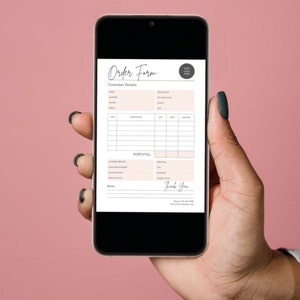 Pink and White Order Form Template, Custom Order Form, Order Form ...