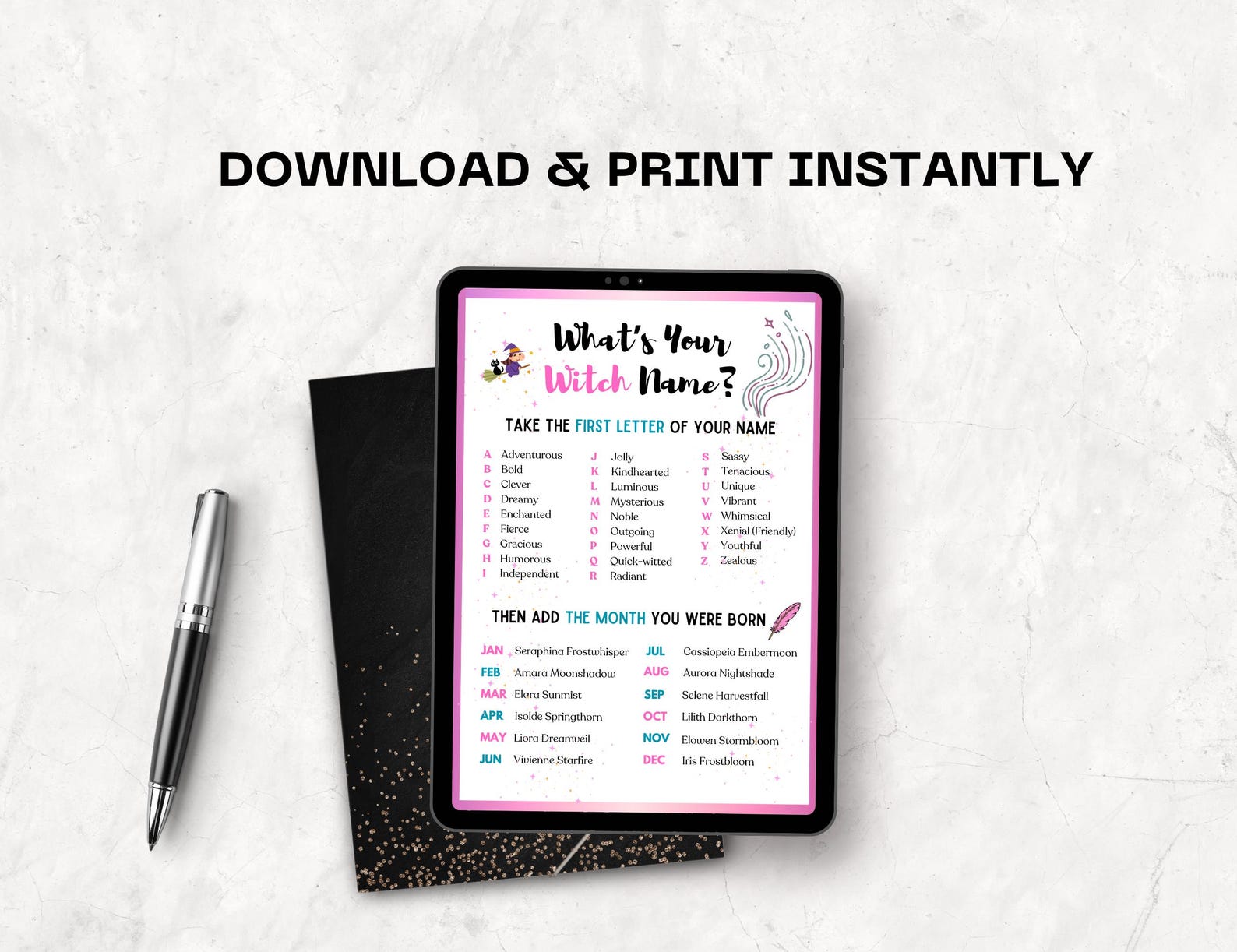 Witch Name Game Printable: Wicked Birthday Party Activity (PDF) - Etsy