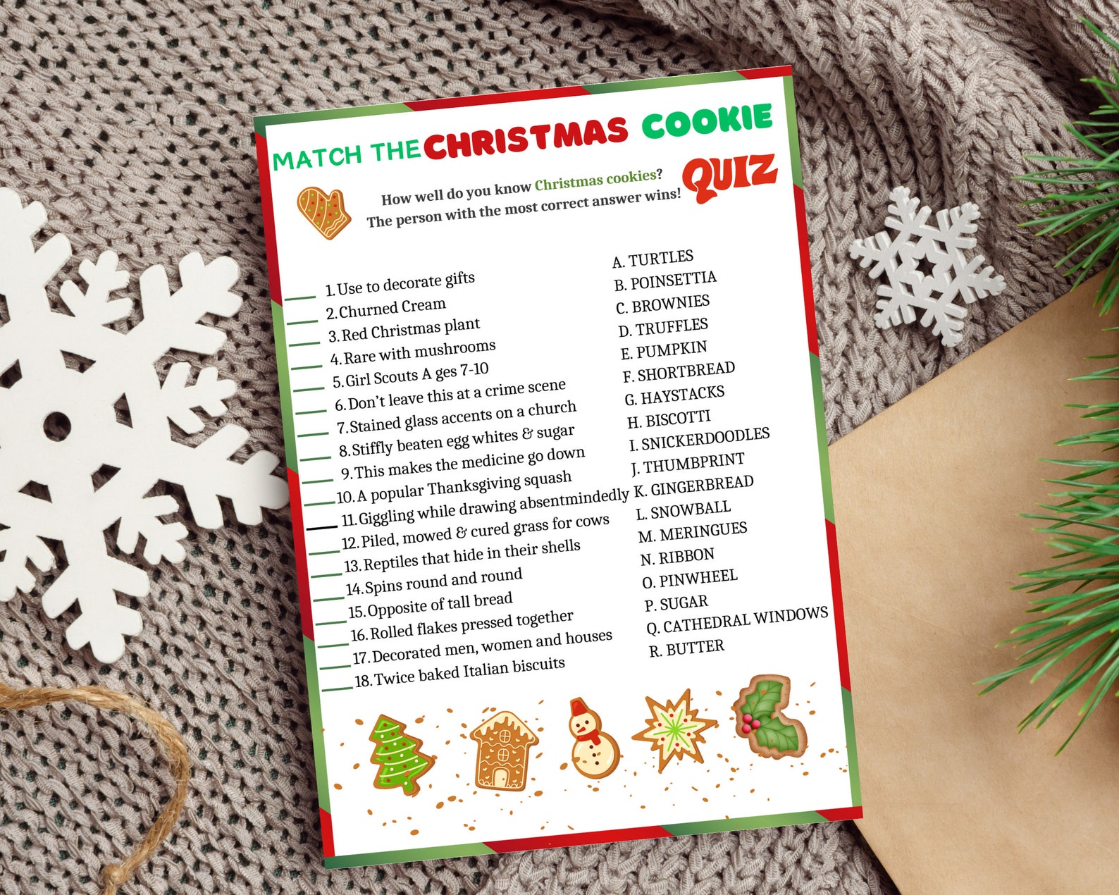 Christmas Cookie Game, Xmas Cookie Game, Christmas Family Game ...