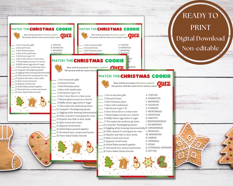 Christmas Cookie Game, Xmas Cookie Game, Christmas Family Game ...