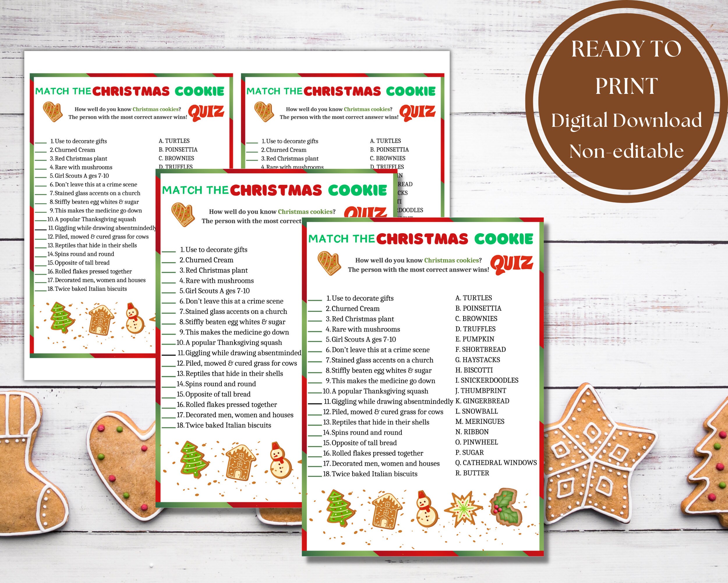 Christmas Cookie Game, Xmas Cookie Game, Christmas Family Game ...