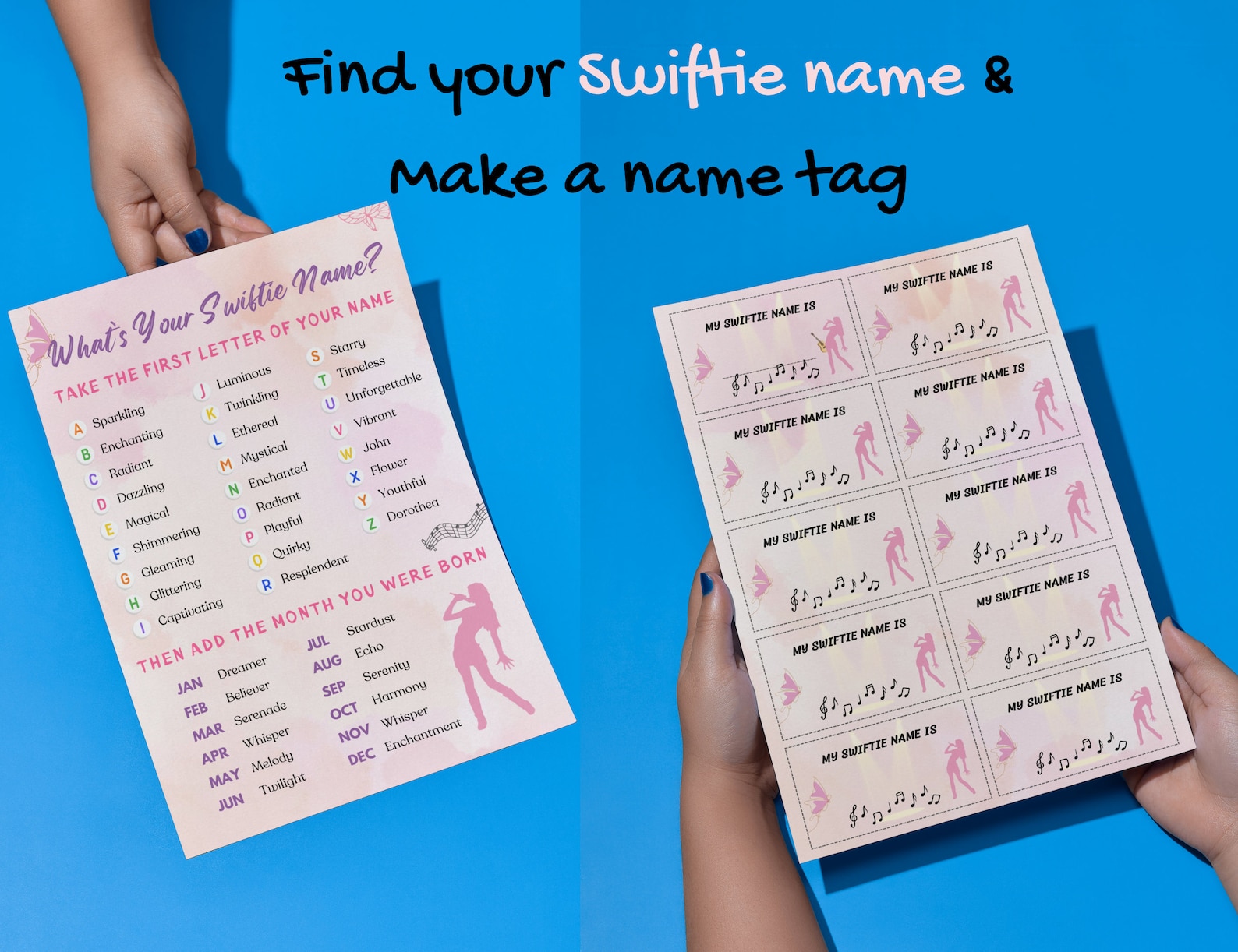 What's Your Swiftie Name Poster, Swiftie Party Games, Taylor Party Game ...