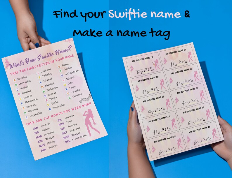 What's Your Swiftie Name Poster, Swiftie Party Games, Taylor Party Game Bundle, T Swift Party ...