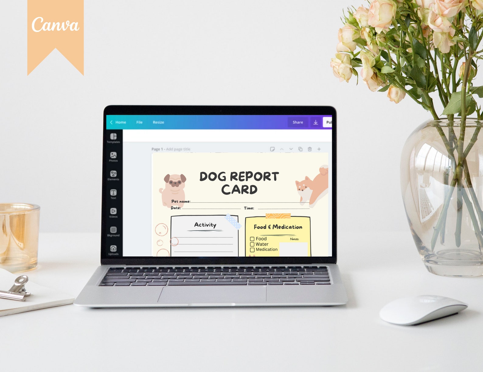 Dog Report Card, Pet Report Card, Dog Report Template, Dog Walking ...