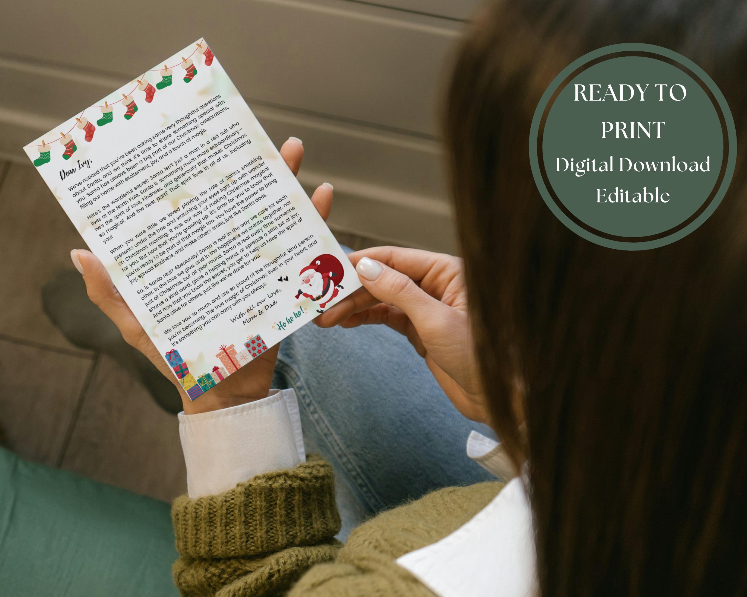 Editable is Santa Real Letter Explaining Santa to Your Child Santa ...