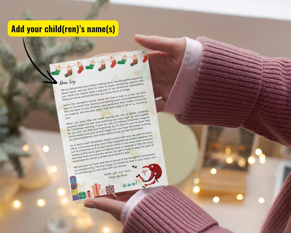 Editable 'is Santa Real' Letter: Christmas Explanation for Child (PDF ...