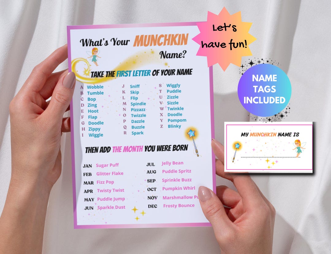 Munchkin Name Game: Wicked Birthday Party, Movie Night (PDF) - Etsy