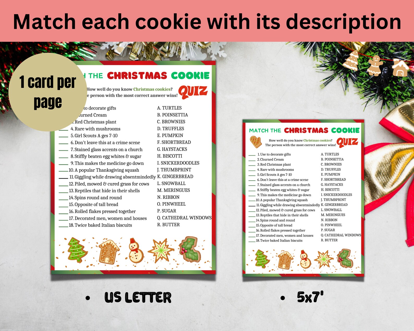 Christmas Cookie Game, Xmas Cookie Game, Christmas Family Game ...