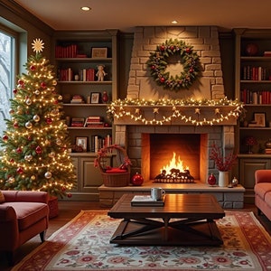 Zoom Virtual Backgrounds | Cozy Christmas Fireplace Zoom Background ...
