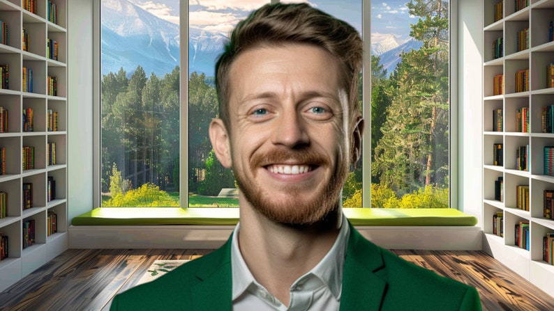 Zoom Virtual Backgrounds | Peaceful Library With Mountain View Virtual ...