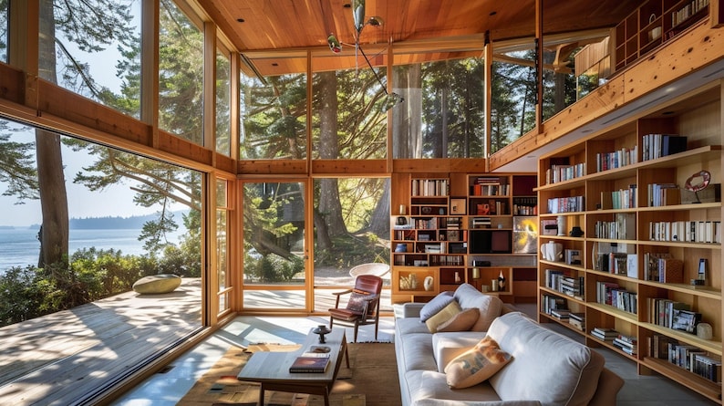 Zoom Virtual Backgrounds | Backdrop | Cozy Cabin Library Virtual ...