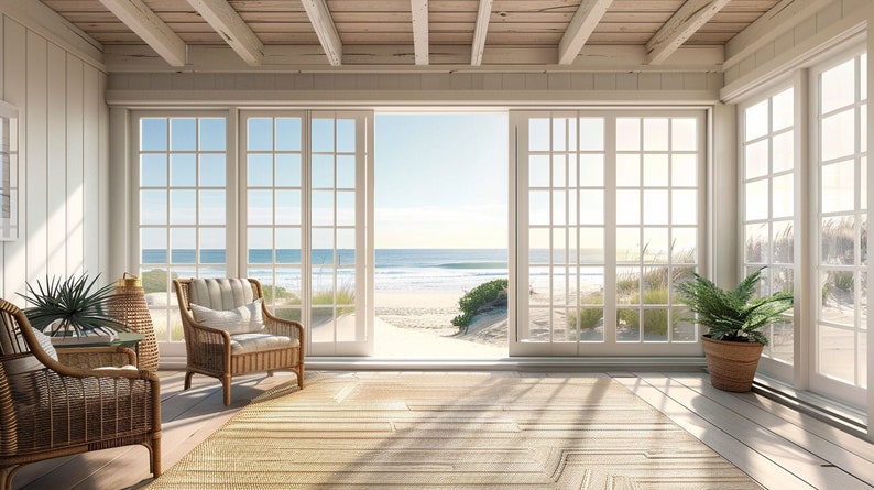 Zoom Virtual Backgrounds | Bright Coastal Sunroom Virtual Meeting ...