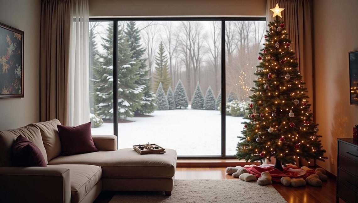 Zoom Virtual Backgrounds | Elegant Snowy Christmas Zoom Background ...