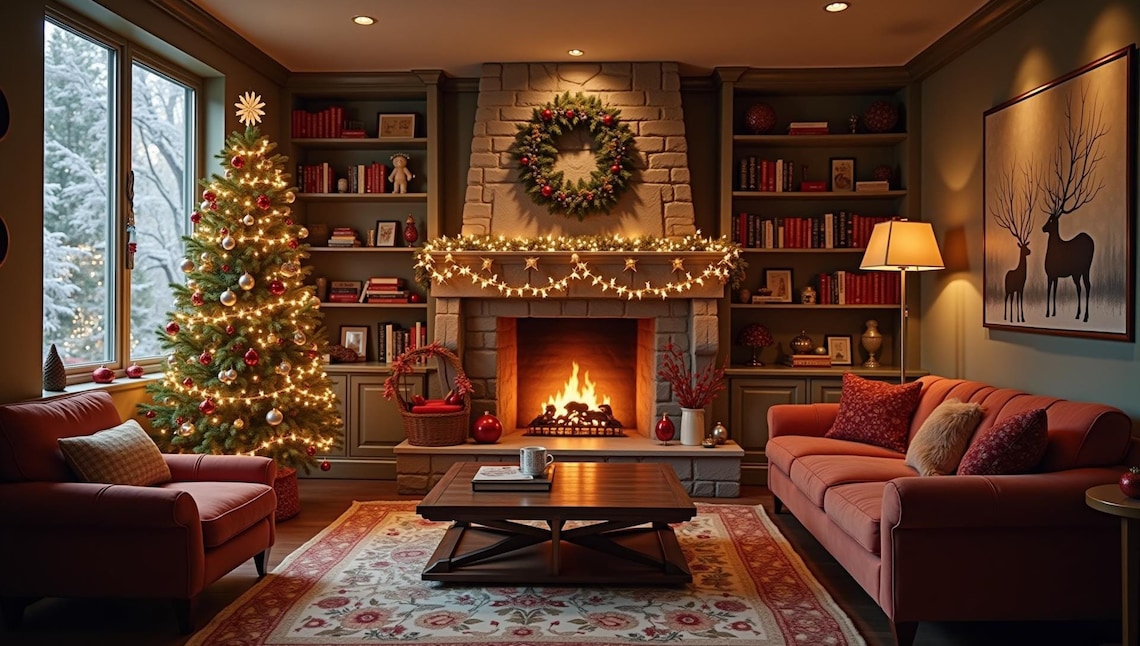 Zoom Virtual Backgrounds | Cozy Christmas Fireplace Zoom Background ...