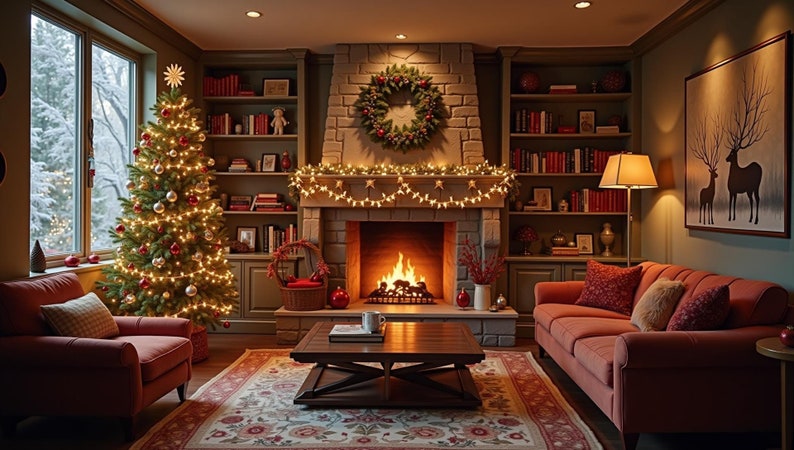Zoom Virtual Backgrounds | Cozy Christmas Fireplace Zoom Background ...